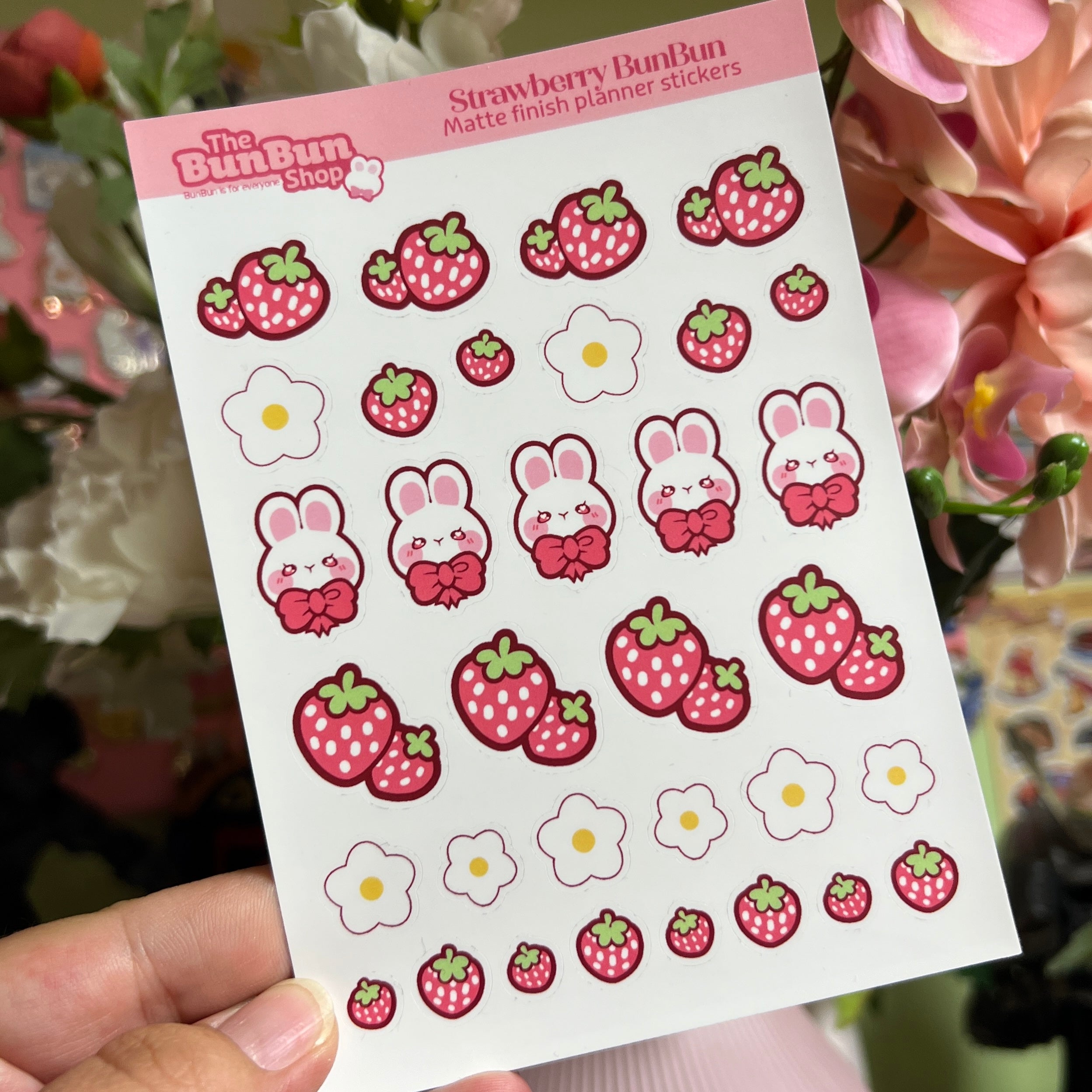 Strawberry BunBun - Planner Stickers | Sticker – TheBunBunShop