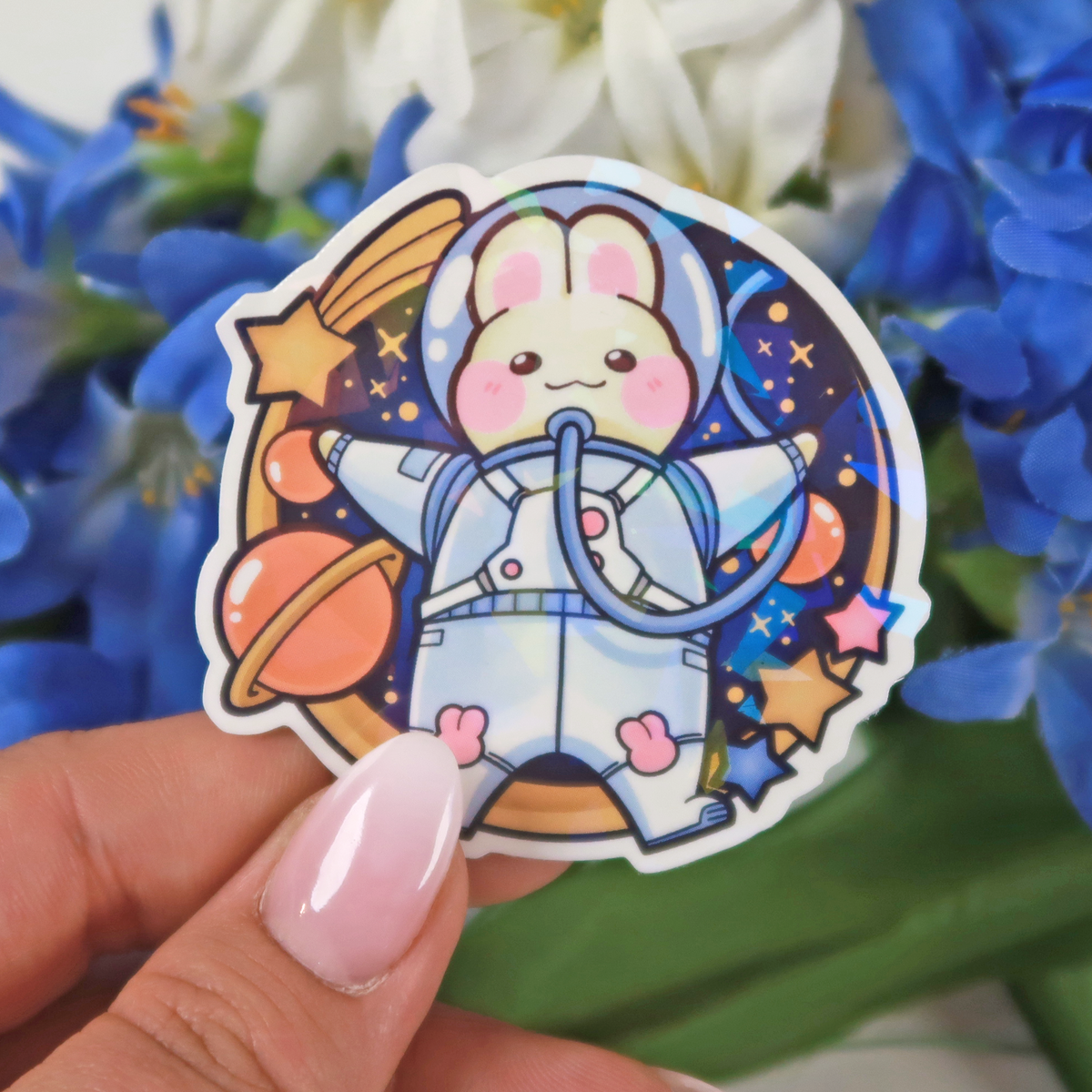 Holographic Astronaut Bun - Buns with Jobs | Sticker – TheBunBunShop