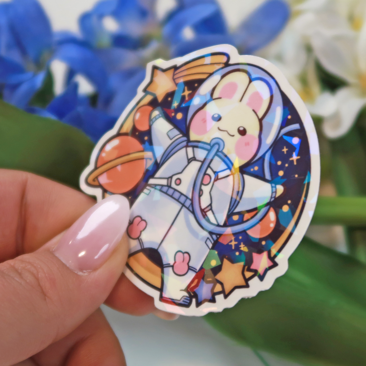 Holographic Astronaut Bun - Buns with Jobs | Sticker – TheBunBunShop
