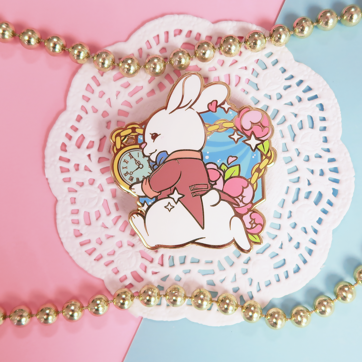 White Rabbit Bun - BunBun in Wonderland | Enamel Pin – TheBunBunShop